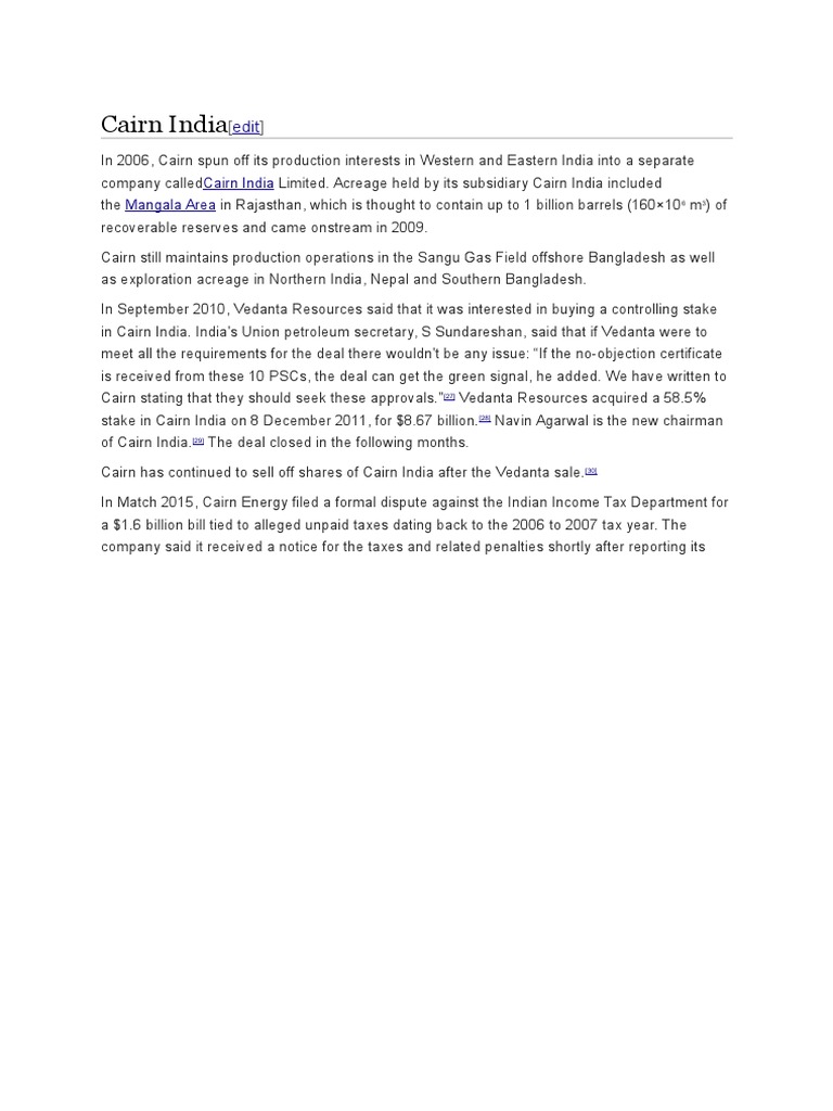 Cairn India Mangala Area | PDF | Petroleum Industry | Industries