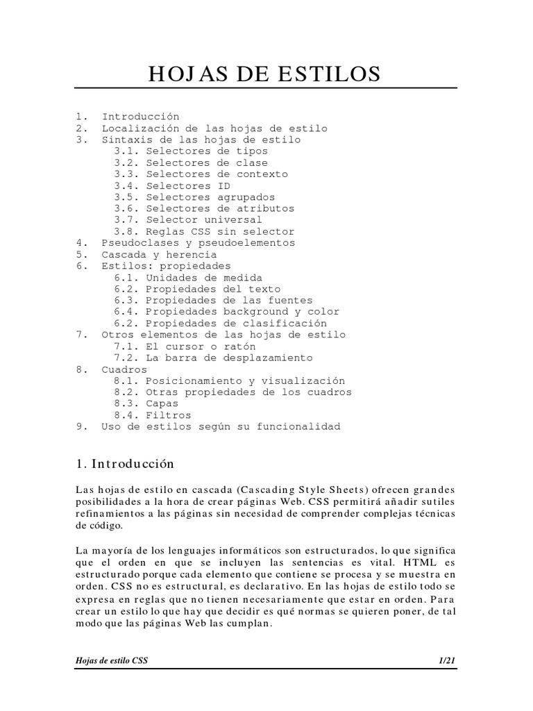 Manual CSS PDF | PDF | Hojas de estilo en cascada | HTML