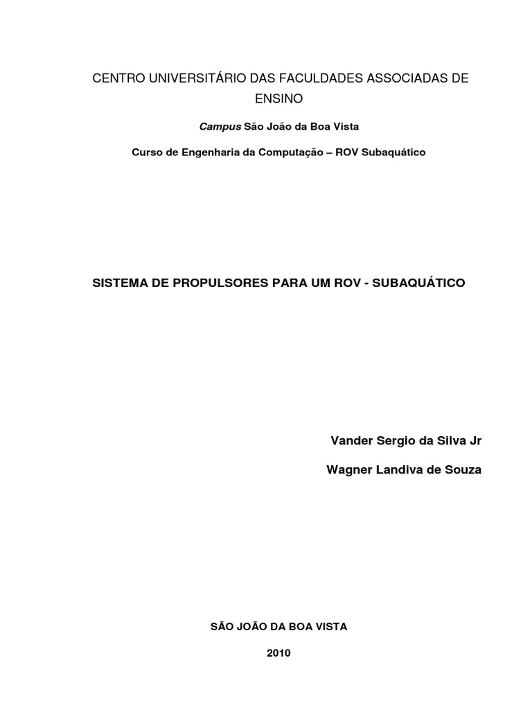 TCC Propulsores para ROV | PDF | Física | Science