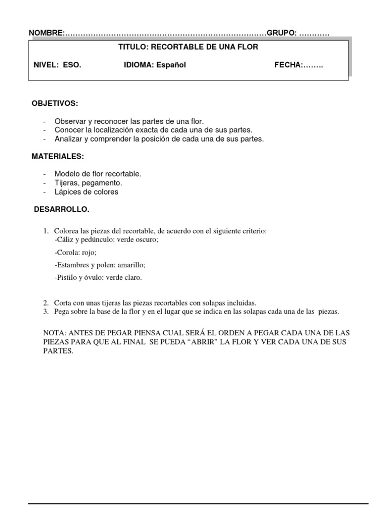 Recortable de Una Flor | PDF