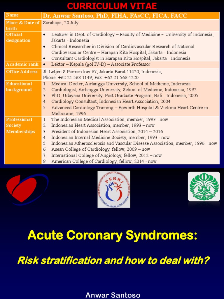 acs risk stratification and clinical management | Angina Pectoris ...