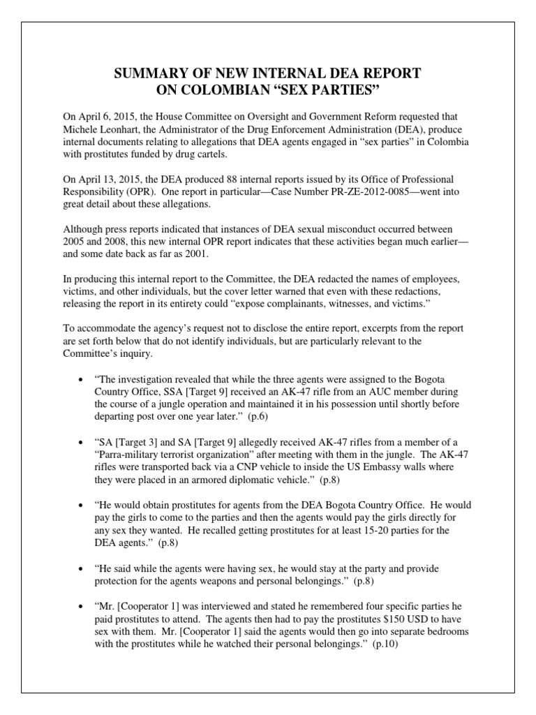 Summary of DEA Agent Violations | PDF | Drug Enforcement Administration ...