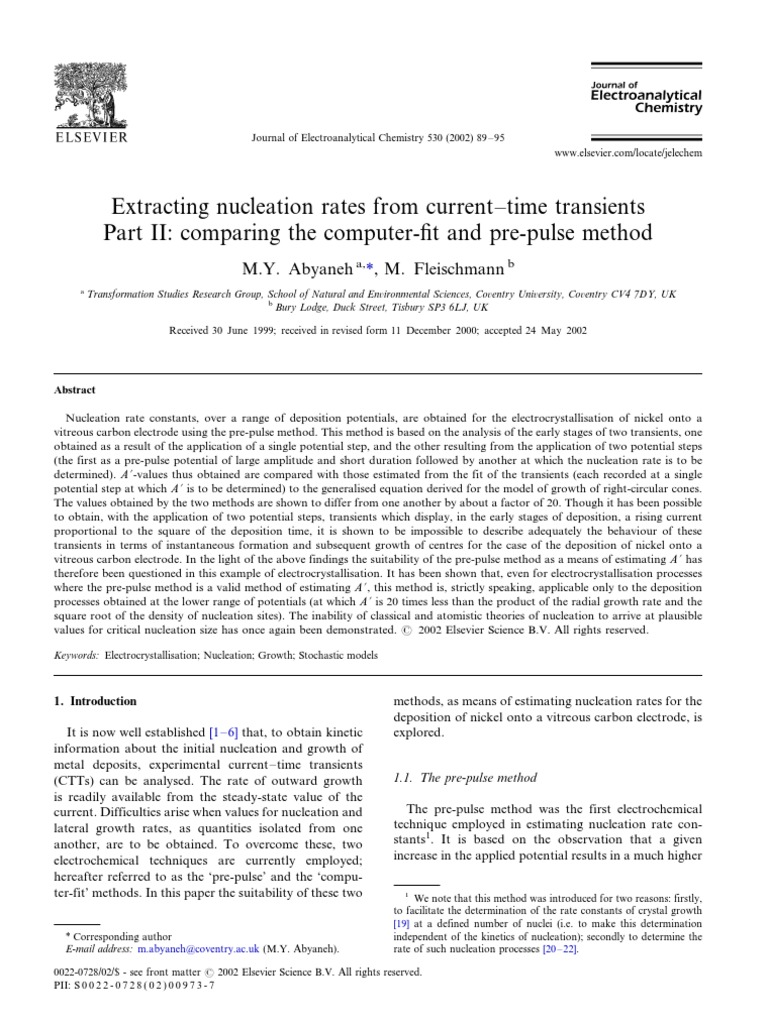 Extracting Nucleation Rates From Current Time Transients Part Ii