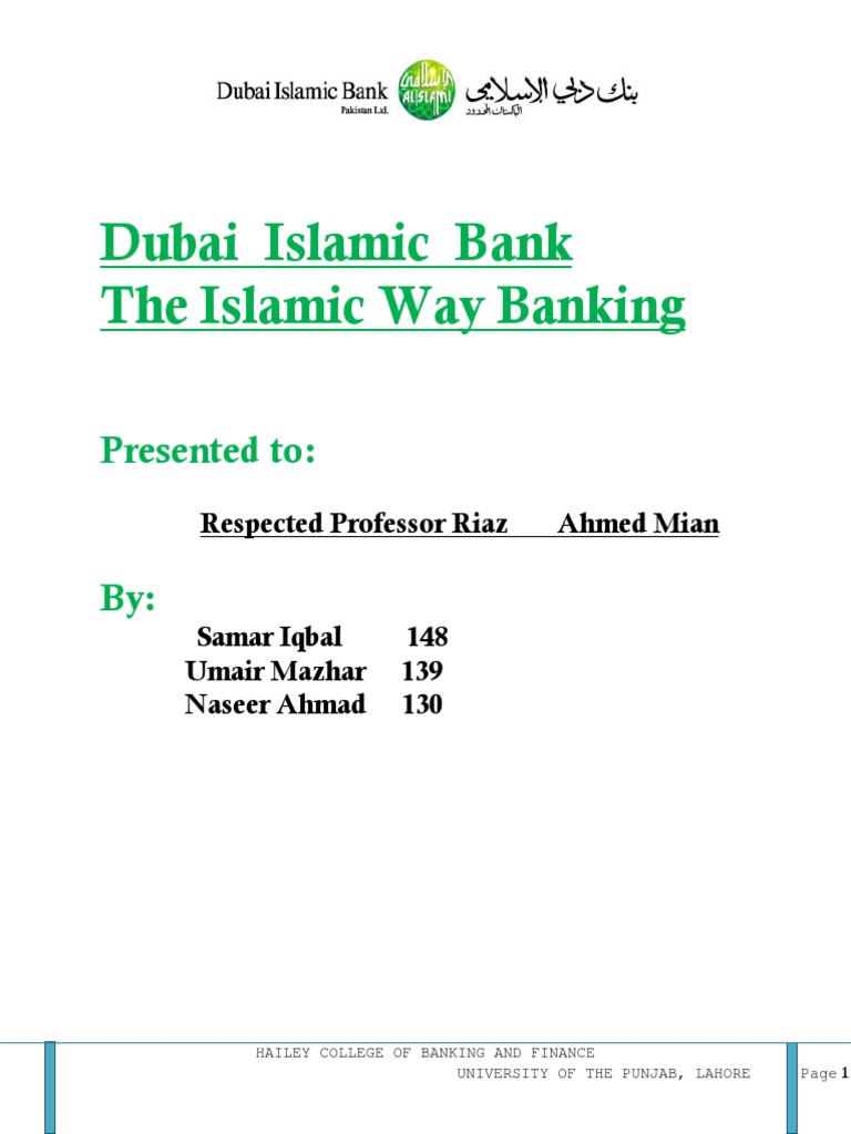 Report On Dubai Islami Bank | PDF | Transaction Account | Islamic ...
