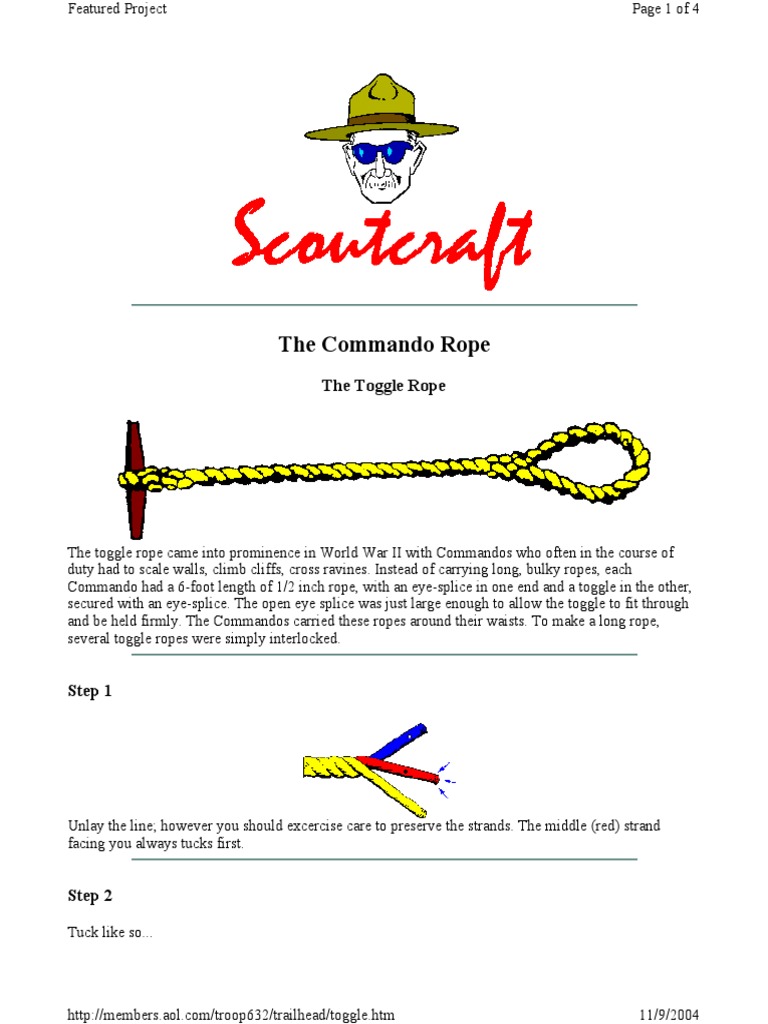 Commando Toggle Rope | PDF | Rope | Boy Scouts Of America