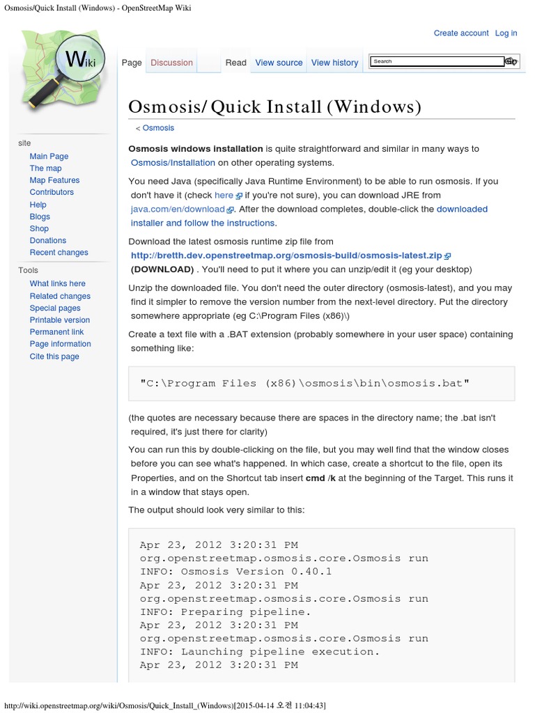 02 - Osmosis - Quick Install (Windows) - OpenStreetMap Wiki | PDF ...