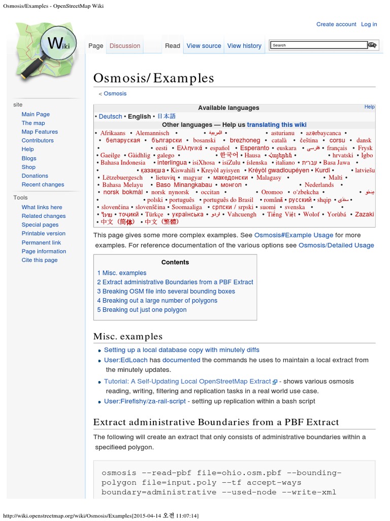 Osmosis Examples for OpenStreetMap | PDF | Command Line Interface ...