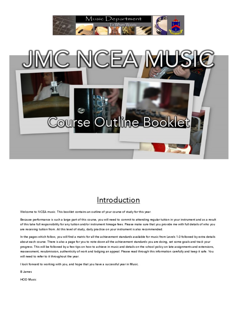 Ncea Music Course Booklet | PDF | Musical Compositions | Test (Assessment)