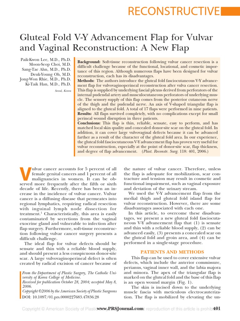 Gluteal Fold V Y Advancement Flap For Vulvar And.20 | PDF | Vagina ...