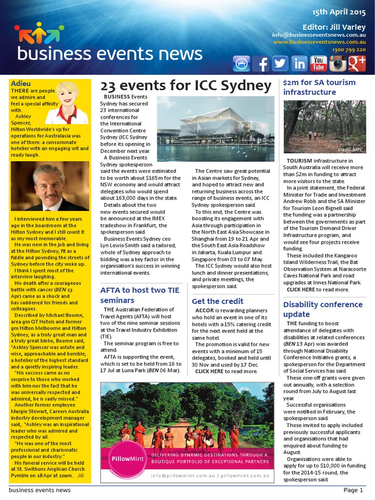 Business Events News: 23 Events For ICC Sydney | PDF | Sydney | Macau