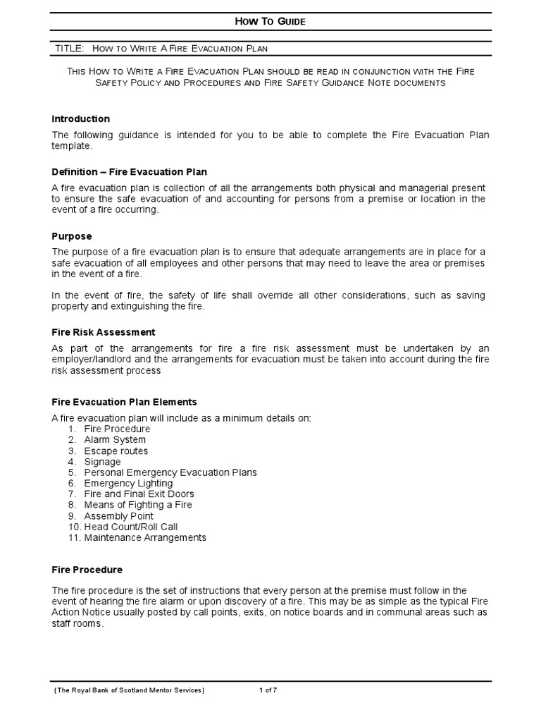 How To Write A Fire Evacuation Plan | PDF | Emergency Evacuation ...