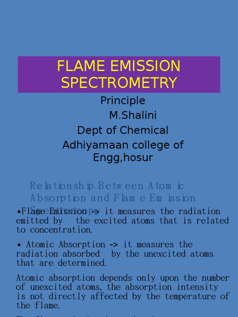 Flame Emission Spectrometry Overview | PDF | Atomic Absorption ...