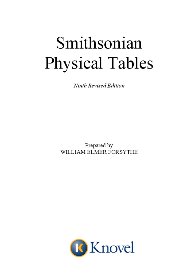 Smithsonian Physical Tables 9th Revised Edition | PDF | Fahrenheit