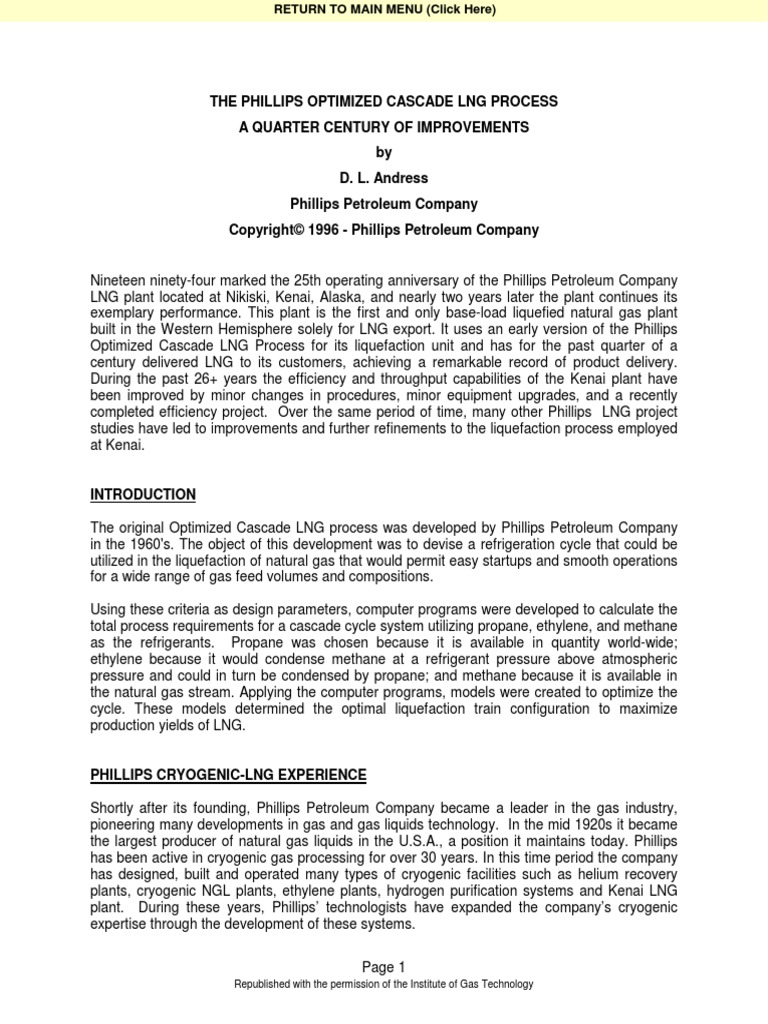 Improvement of Phillips Optimized Cascade Process | PDF | Liquefied ...