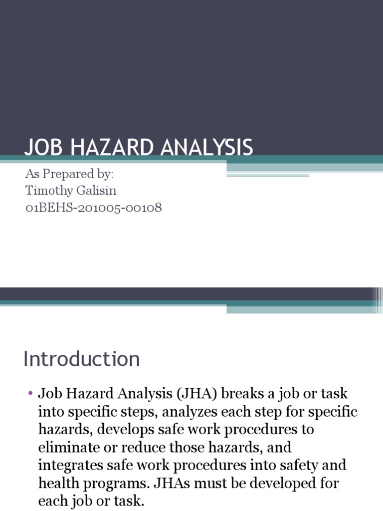 Job Hazard Analysis | PDF | Employment | Occupational Safety And Health