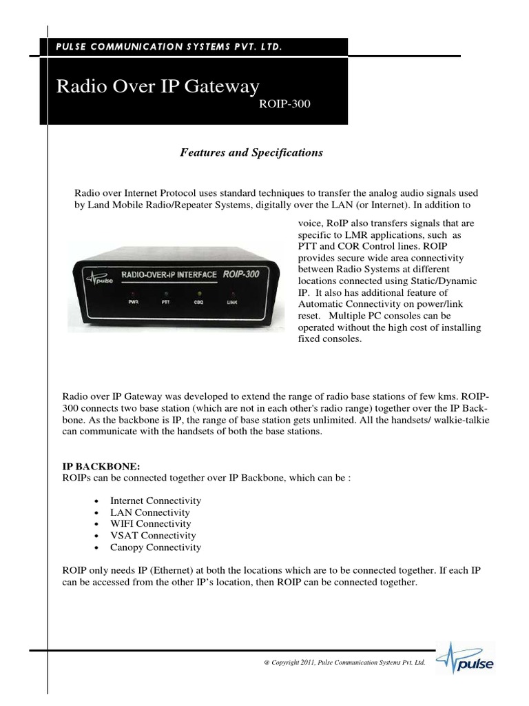Radio Over Ip Gateway | PDF | Base Station | Internet Access