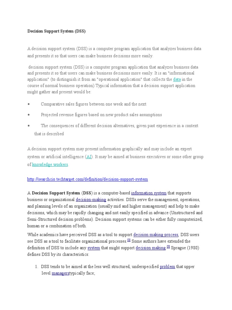 Decision Support System | PDF | Decision Support System | Computing