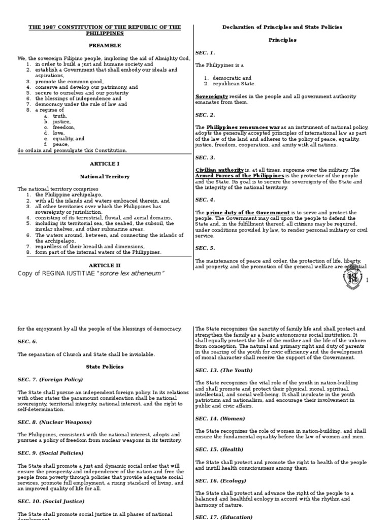 Constitutional Law I Codal Outline | United States House Of ...