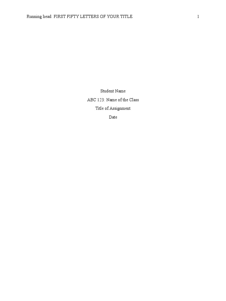 Generic APA Template With Styles | PDF