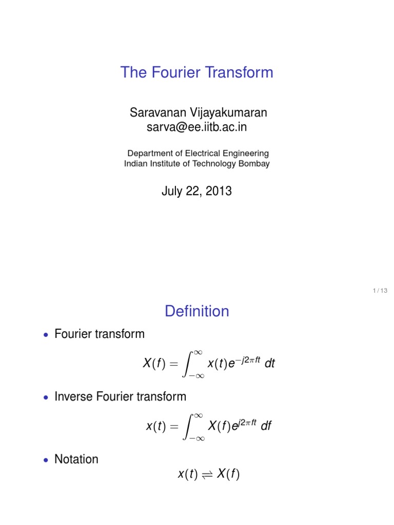 Fourier Transform Basics and Properties | PDF | Teaching Methods ...