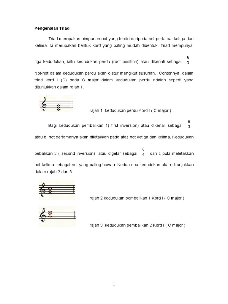 Pengenalan Triad Dan Hubungkait Antara Nyanyian Solfa Major Dan Minor | PDF