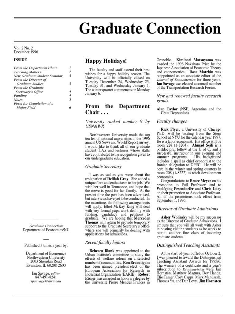 Graduate Connection Vol 2 No 2 | PDF | Graduate School | Thesis