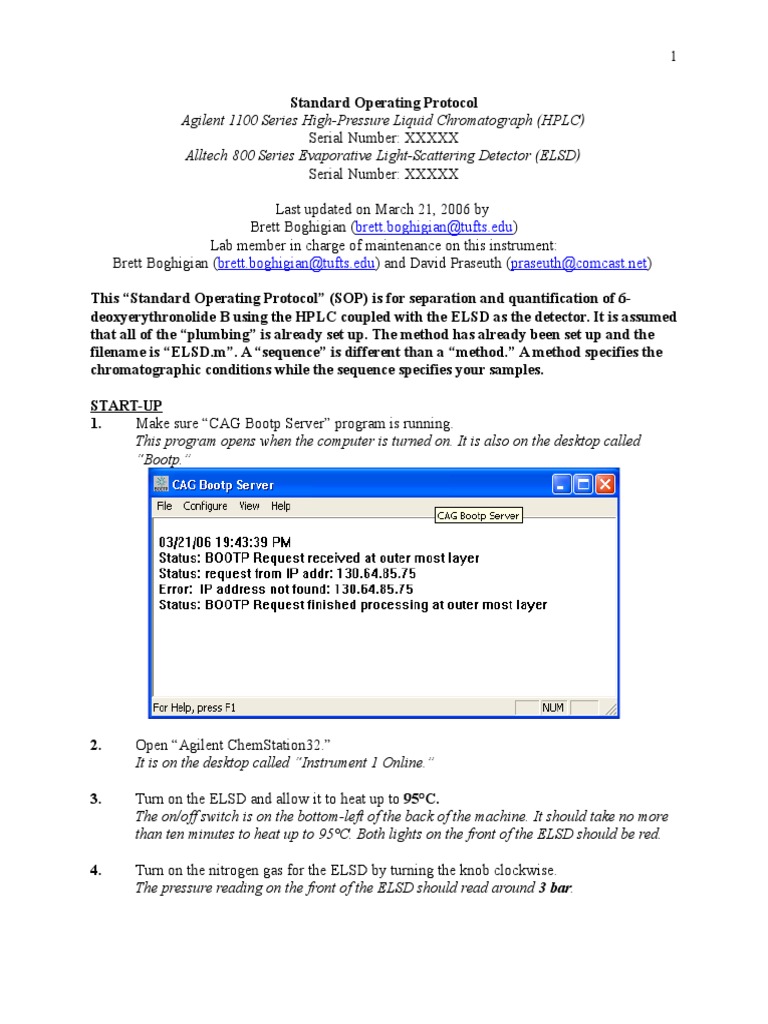 Standard Operating Protocol (HPLC) | High Performance Liquid ...