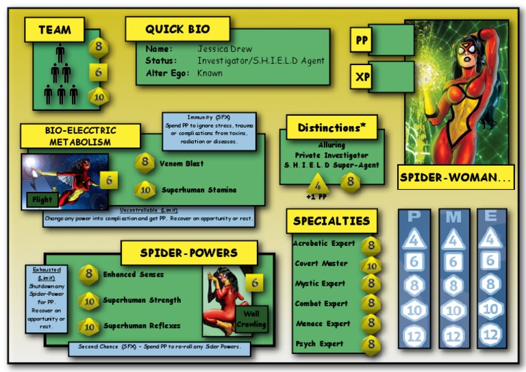 Spider-Woman Character Sheet Cortex RPG | PDF