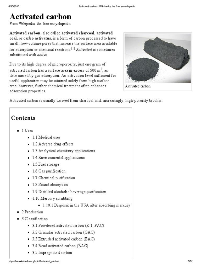 Activated Carbon | Adsorption | Chemistry | Free 30-day Trial | Scribd
