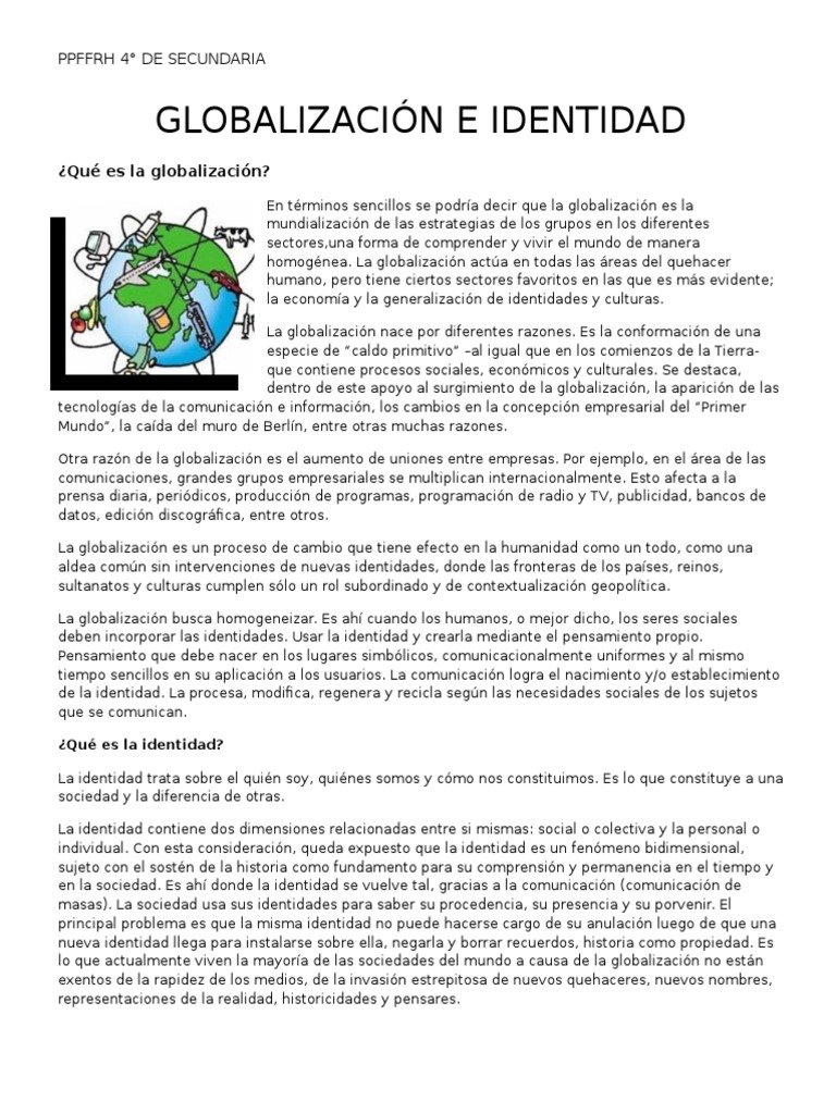 Globalizacion e Identidad | PDF | Globalización | Sociedad