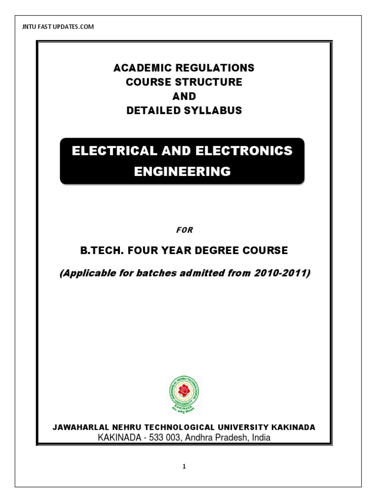 Jntuk Eee 4-2 Sem Syllabus Book (R10) | Download Free PDF | Electric Motor | Inheritance (Object ...