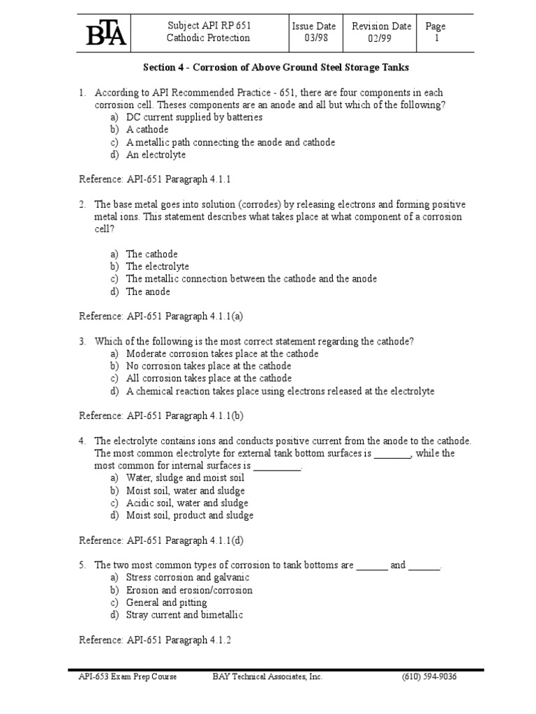 API RP 651 Cathodic Protection Guide | PDF | Anode | Corrosion