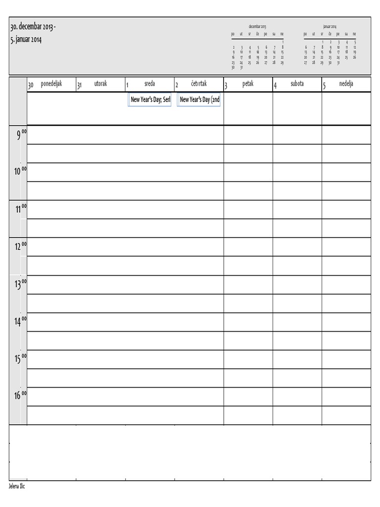Weekly Calendar Style | PDF