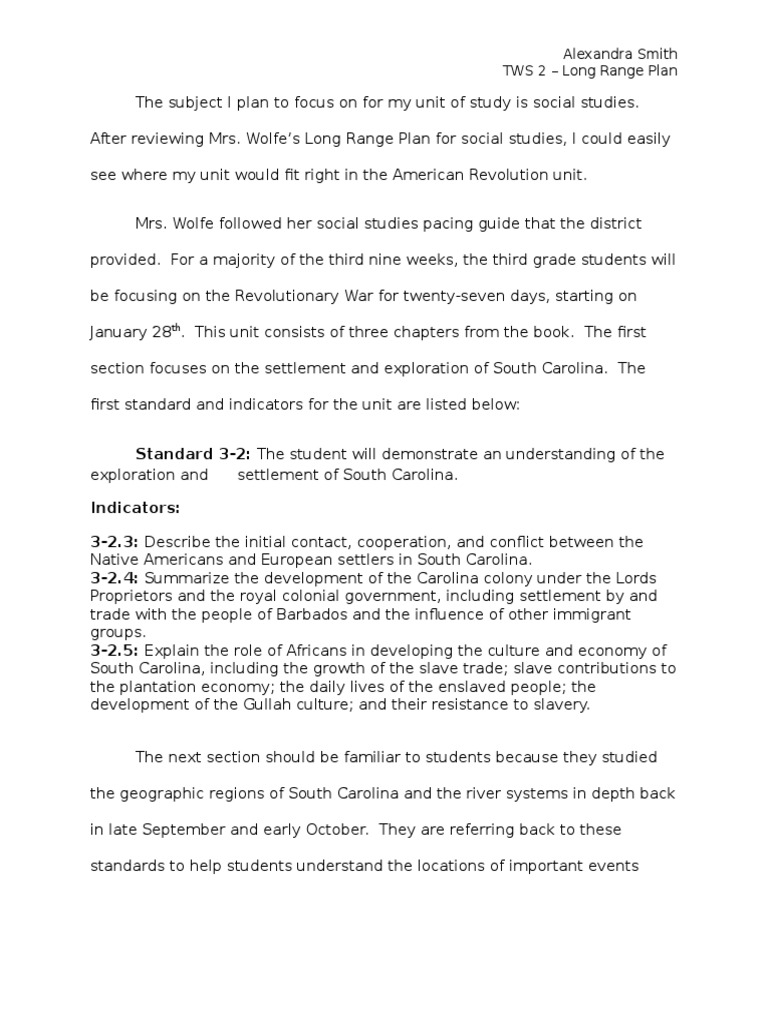 Tws 2 - Long Range Plan (Resubmission) | PDF | South Carolina ...