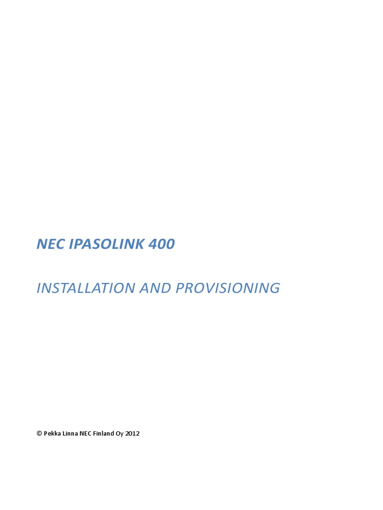 Installation V 2 - 4 Ipasolink 400 | PDF | Radiation | Microwave