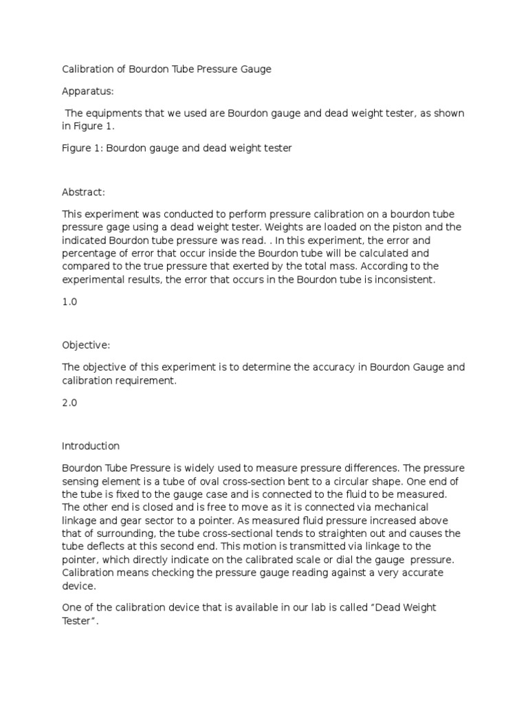 Bourdon | PDF | Pressure Measurement | Weighing Scale