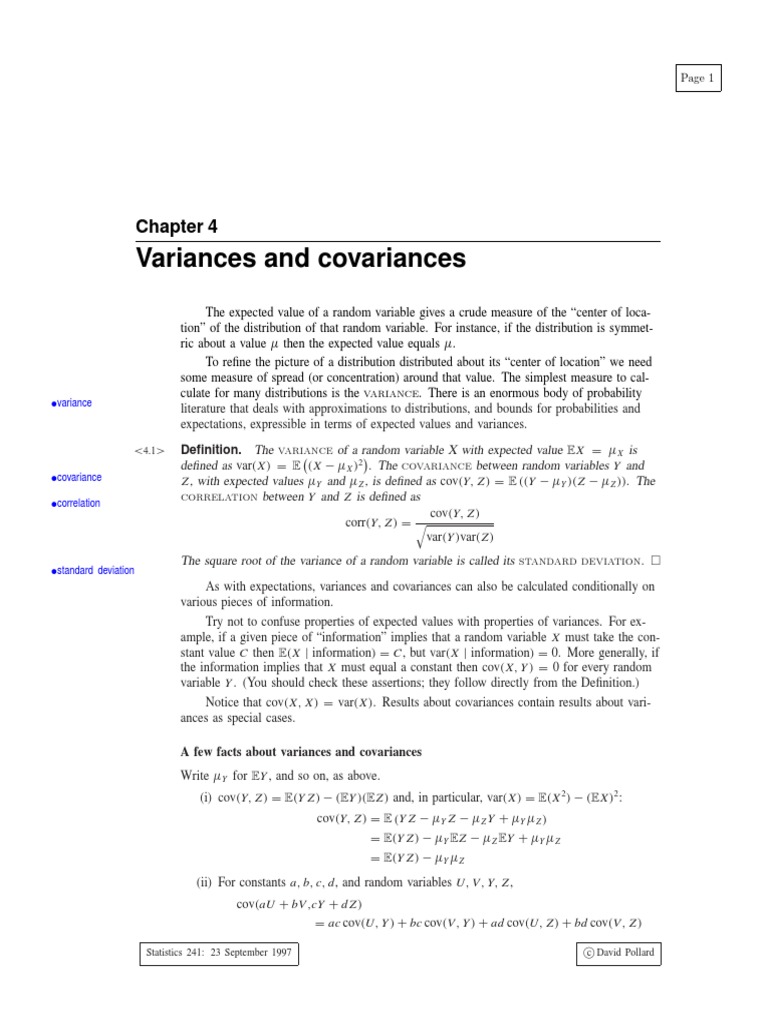 Variance.pdf | Covariance | Variance | Free 30-day Trial | Scribd
