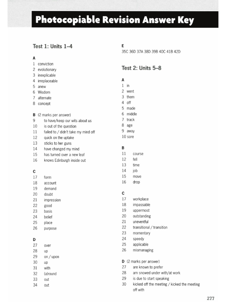 Destination - C1 - C2 - Answer Key PDF | PDF