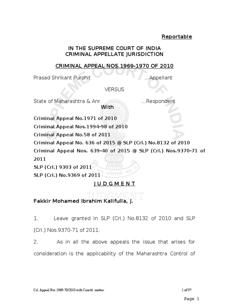 Malegaon Blast Case | PDF | Justice Of The Peace | Bail