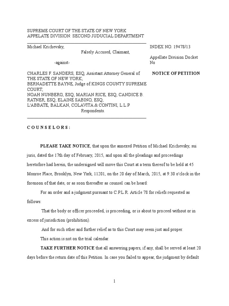 New York CPLR Article 78 | PDF | Res Judicata | Deposition (Law)
