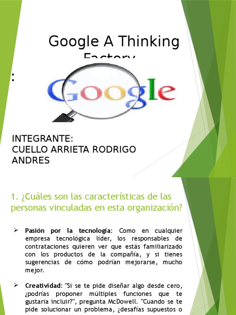 Google A Thinking Factory | PDF | Liderazgo | Toma de decisiones
