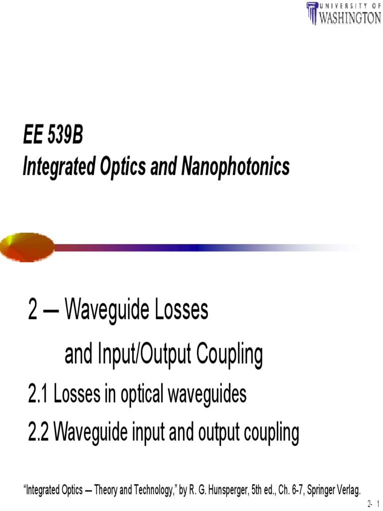 Waveguide Losses and Coupling Techniques | PDF | Waveguide | Scattering