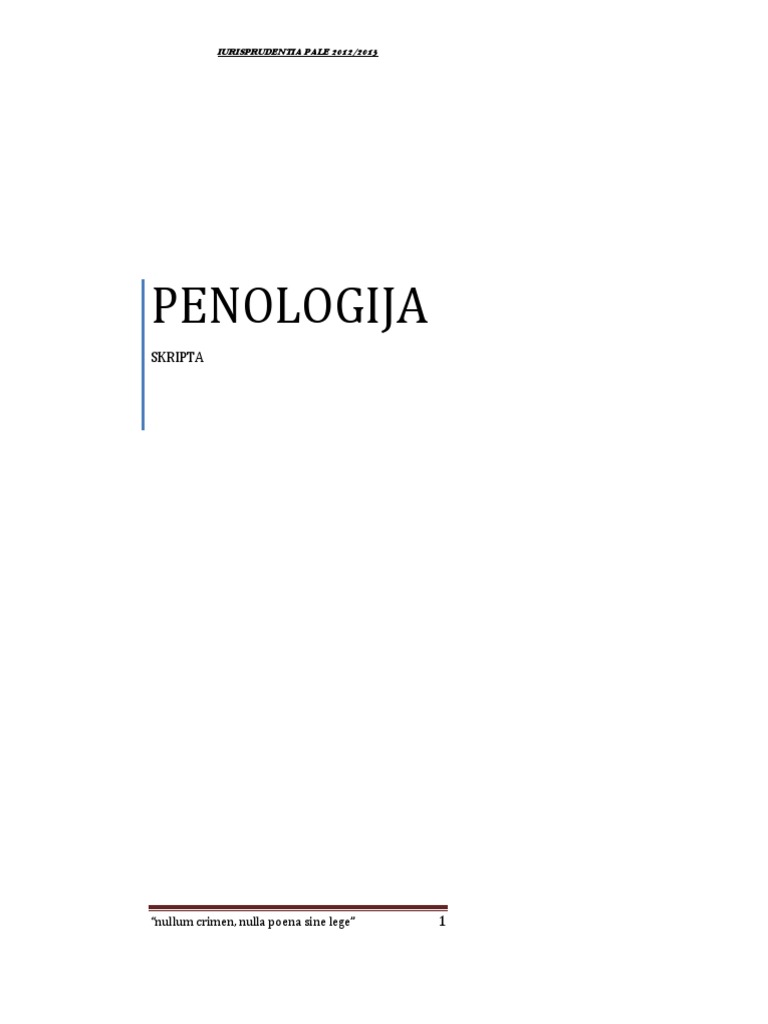 Penologija Skripta Pfsa | PDF