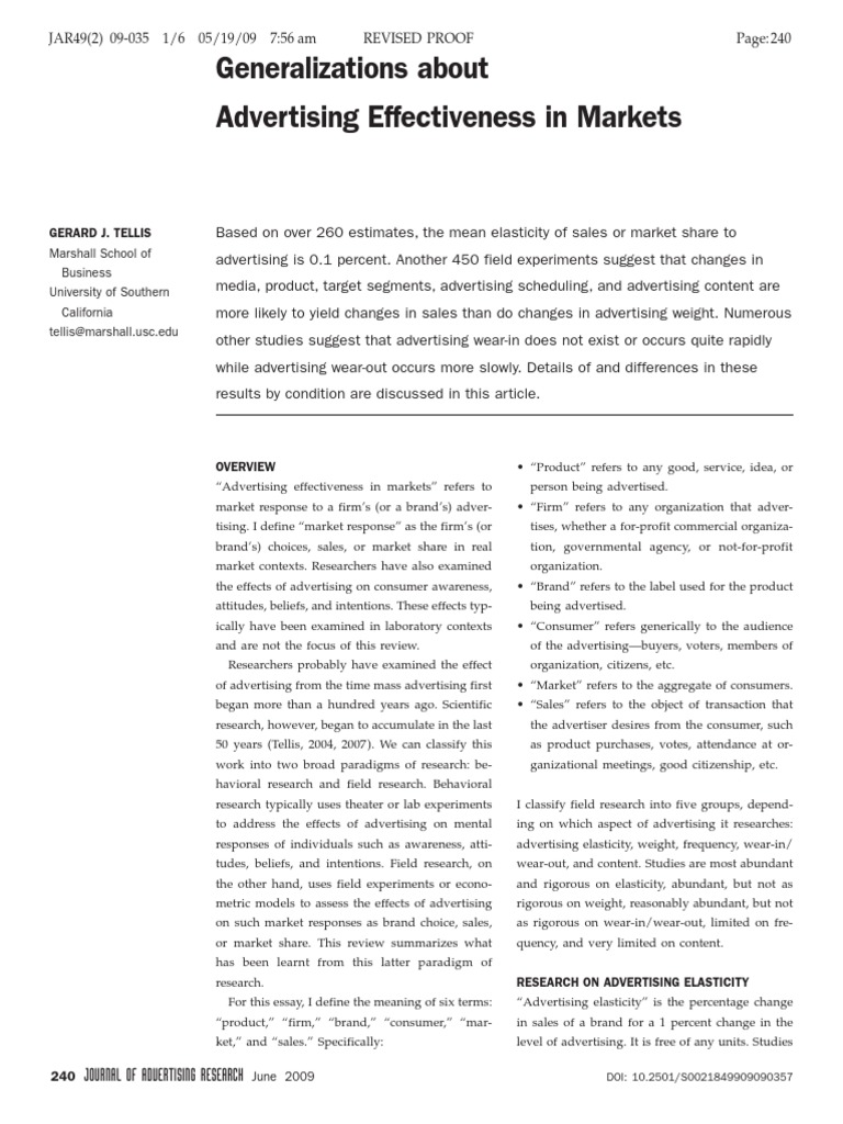 Generalizations About The Advertisemnet | PDF | Advertising ...