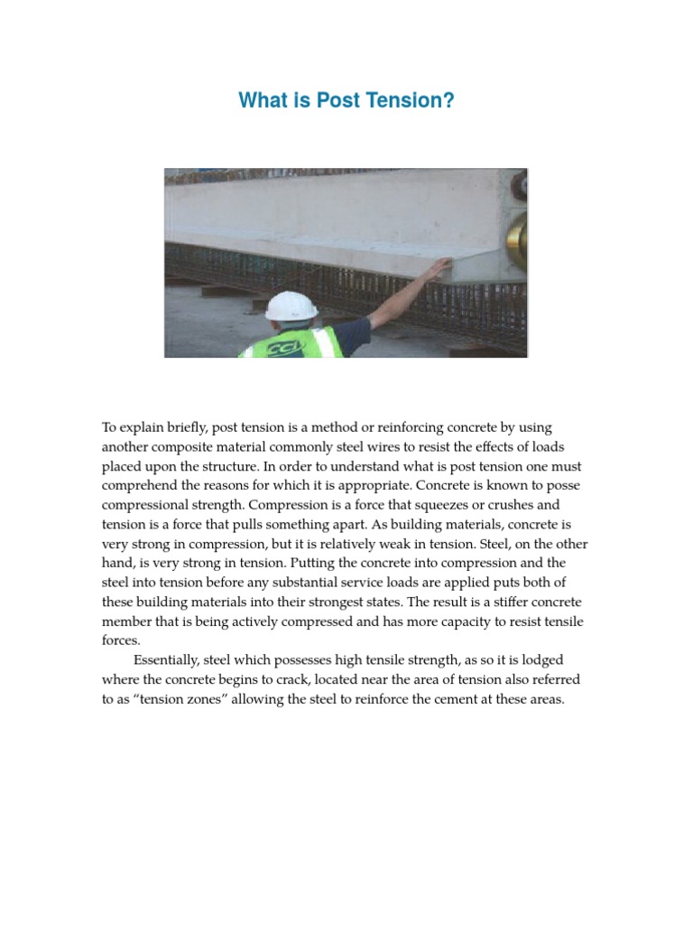 What Is Post Tension | PDF | Prestressed Concrete | Structural Engineering