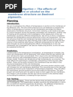 A Level Biology A (SNAB) Core Practical 3 - Beetroot Membane | PDF | Water