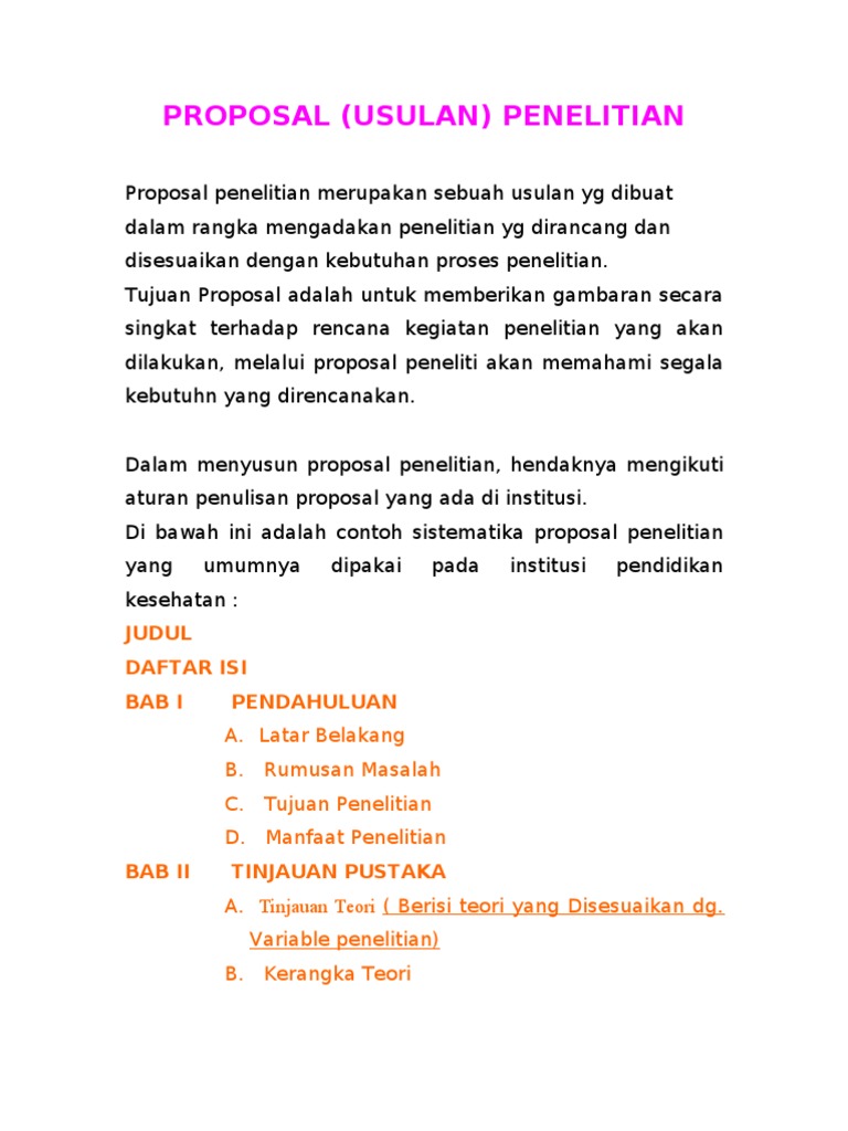 Proposal (Usulan) Penelitian | PDF | Pengembangan Diri | Sains & Matematika