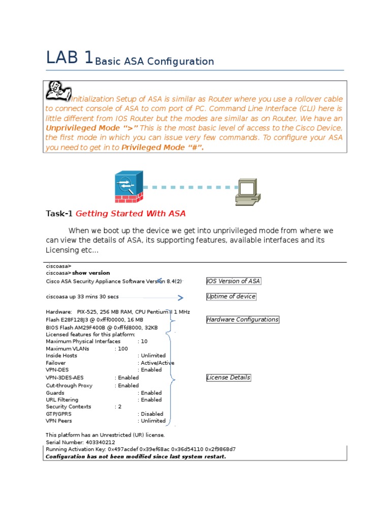 Asa Lab 1 | PDF | Data Transmission | Computer Architecture