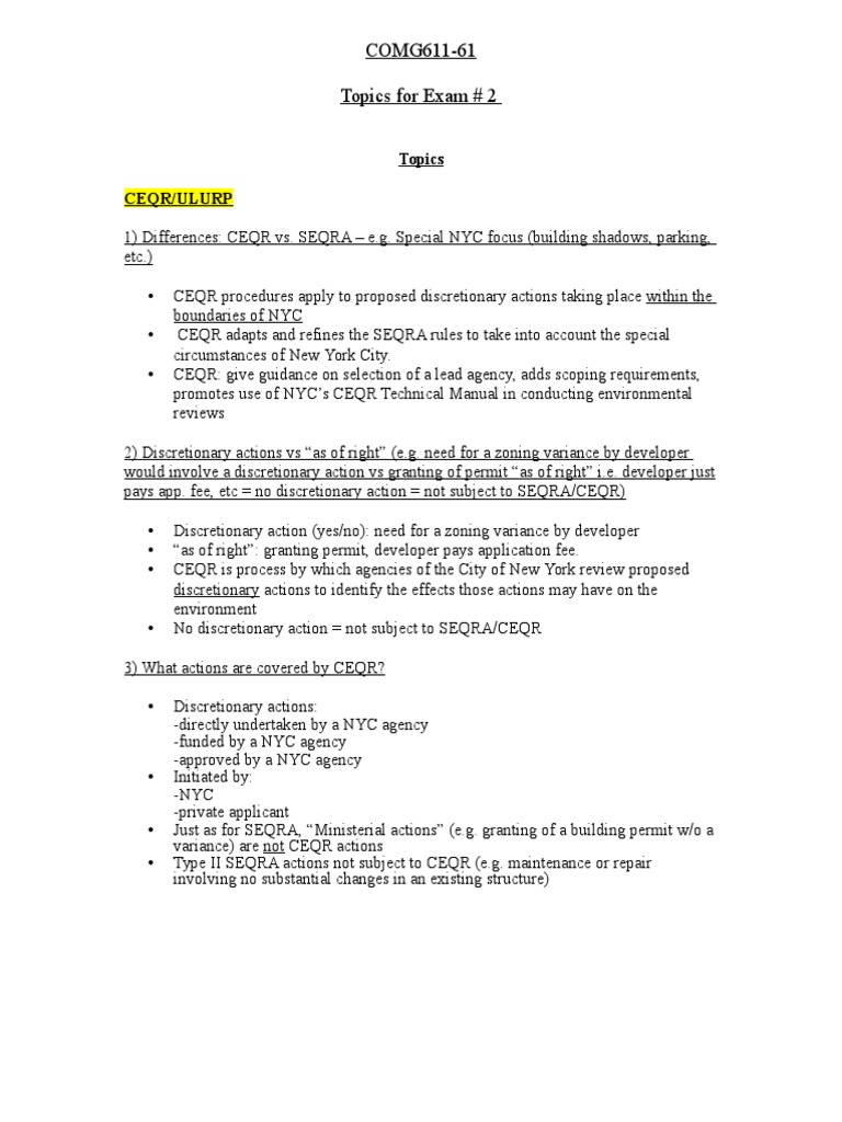 Exam2 Outline Fall 2014 | PDF | Environmental Impact Assessment | Wetland