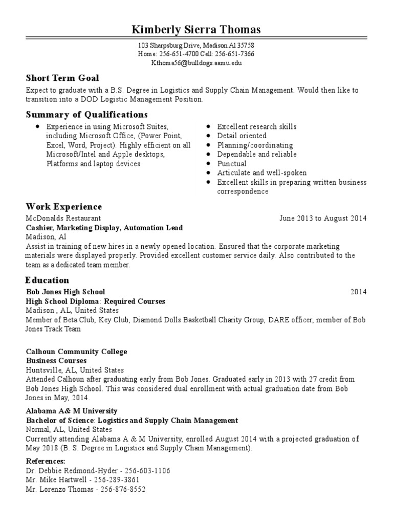 Kimberly Sierra Thomas Resume (1) - 3 | PDF